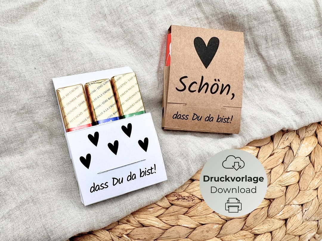 Printable Template for a Folding Box for Chocolate Bars, DIY Gift ...