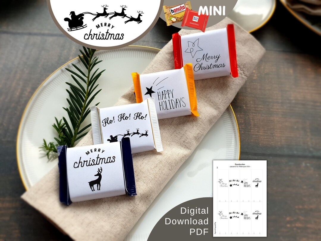 Print Template Banderole for Mini Chocolate With Simple Illustrations ...