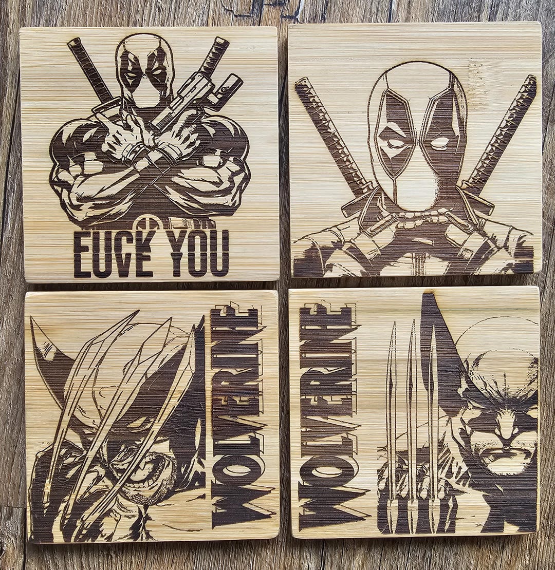 Single Deadpool/wolverine Laser Engraved Coaster. - Etsy