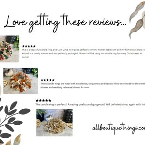 Fall Flower Candle Ring 4" or 6" Farmhouse Candle Ring Centerpiece ...