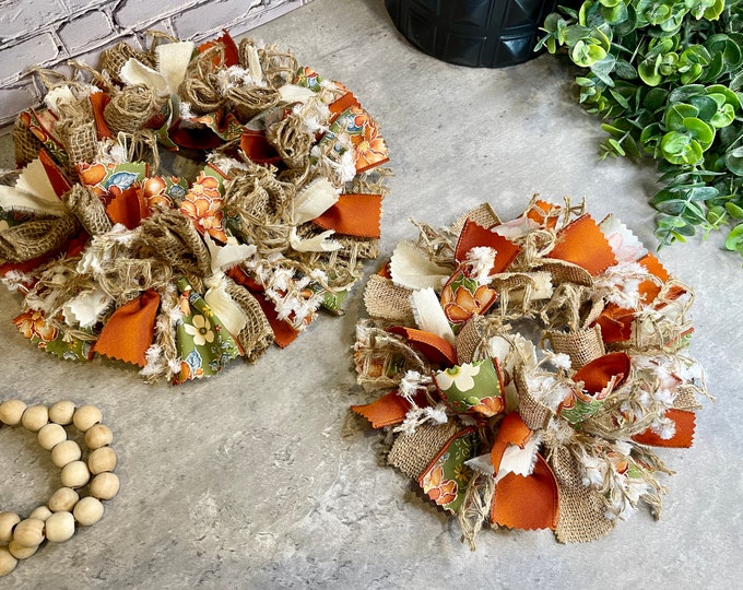 Fall Flower Candle Ring 4" or 6" Farmhouse Candle Ring Centerpiece ...