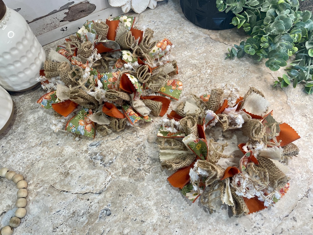 Fall Flower Candle Ring 4" or 6" Farmhouse Candle Ring Centerpiece ...