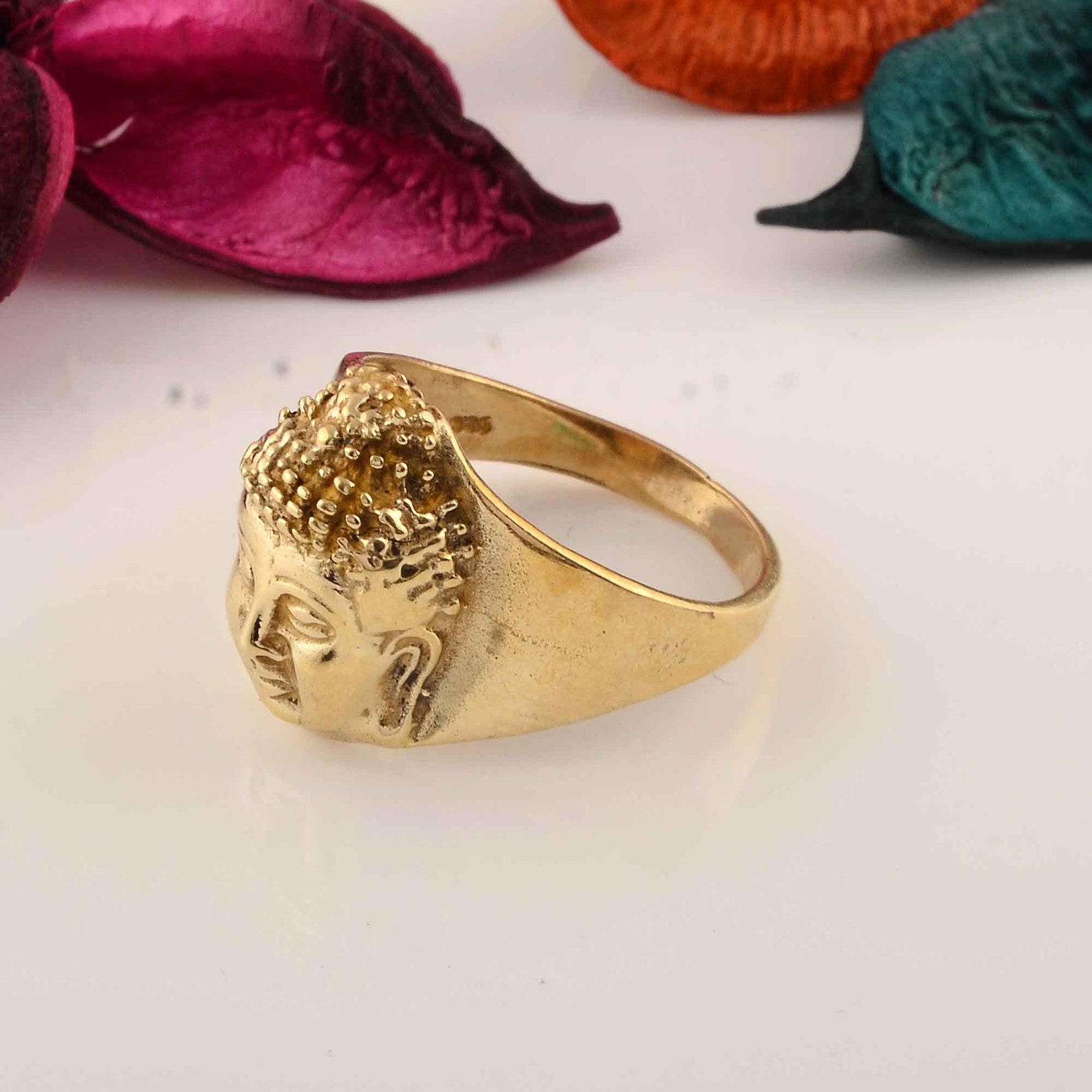 Handcrafted Brass Buddha Ring, Boho Tribal Jewelry - Etsy