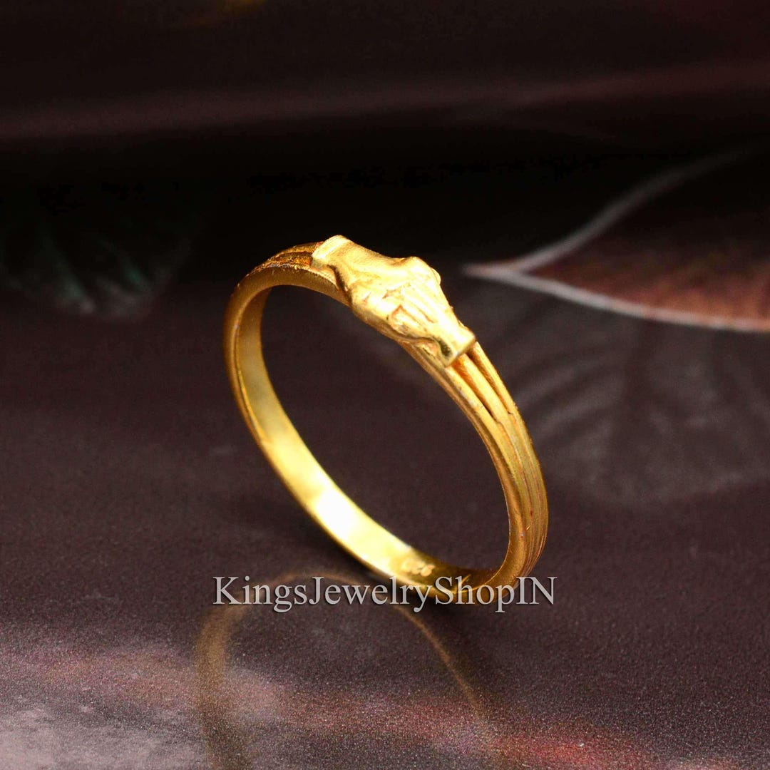 22K Gold Fede Ring, Hand Clasp Wedding Band, Symbolic Love - Etsy