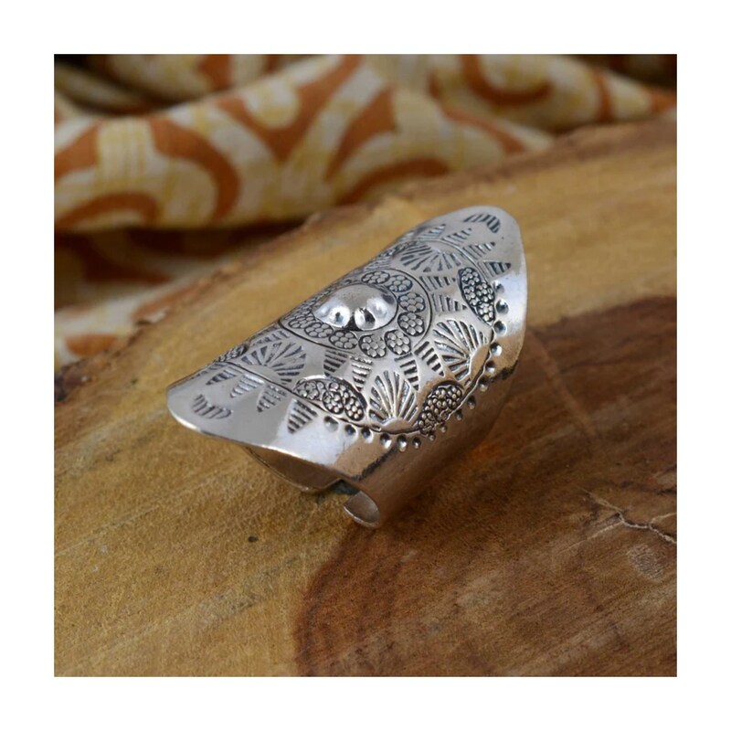 Long Silver Ring - Etsy