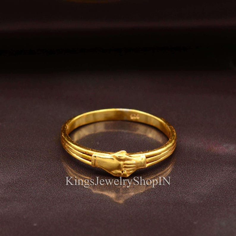 22K Gold Fede Ring, Hand Clasp Wedding Band, Symbolic Love - Etsy