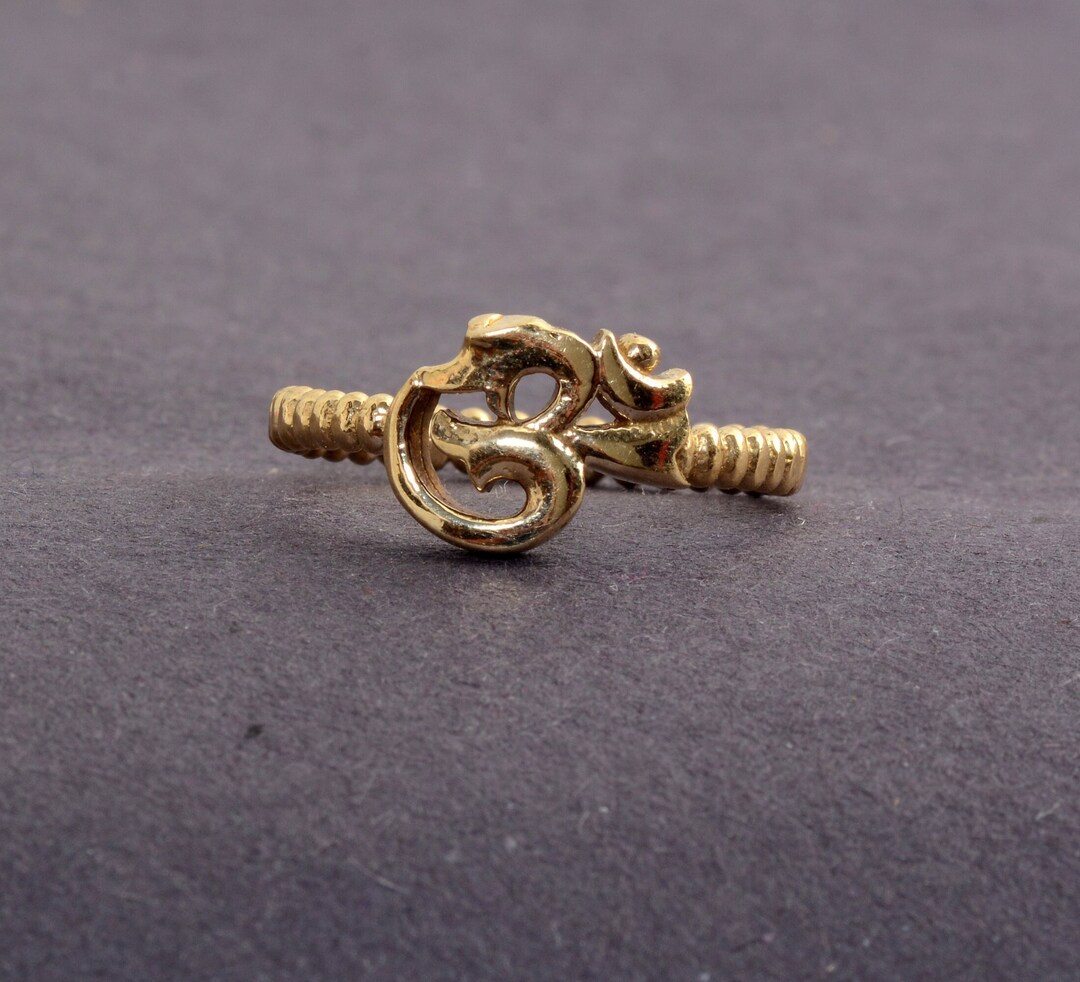 Om Ring, 18K Gold Ohm Ring, Vntage Ring, Dainty Ring, Handmade Ring ...