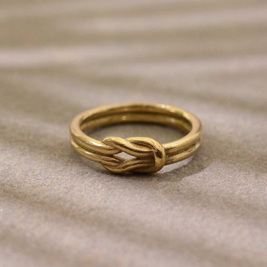 Double Knot Ring, Love Knot Ring, Gold Double Knot Ring, Knot Ring Gold ...