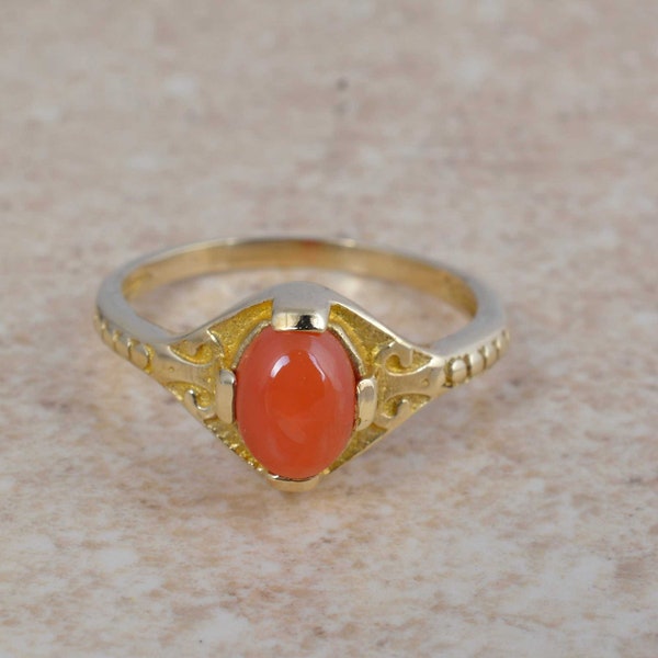 Red Coral Ring - Etsy