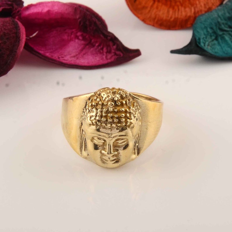 Handcrafted Brass Buddha Ring, Boho Tribal Jewelry - Etsy