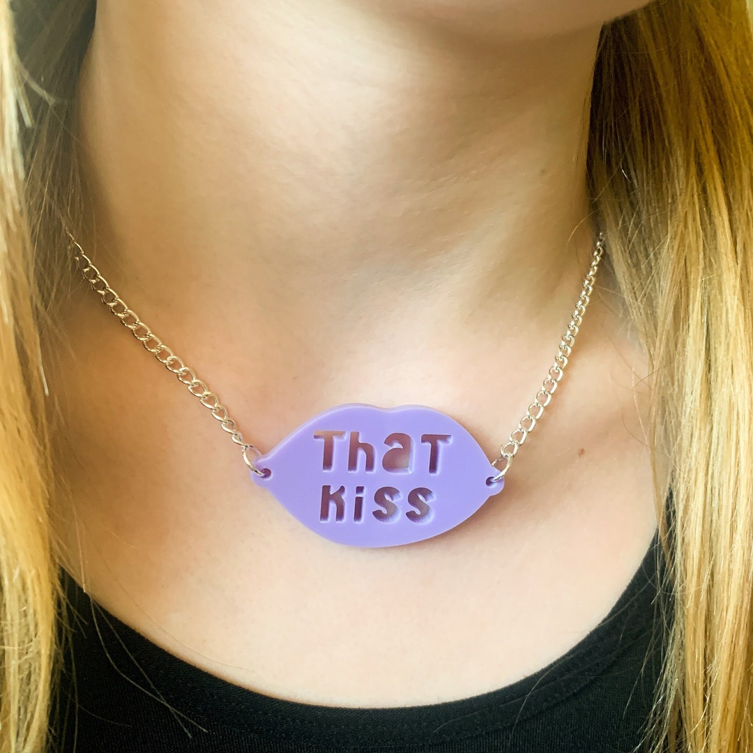 Courteeners Inspired, That Kiss, Laser Cut Necklace, Quirky Necklace ...
