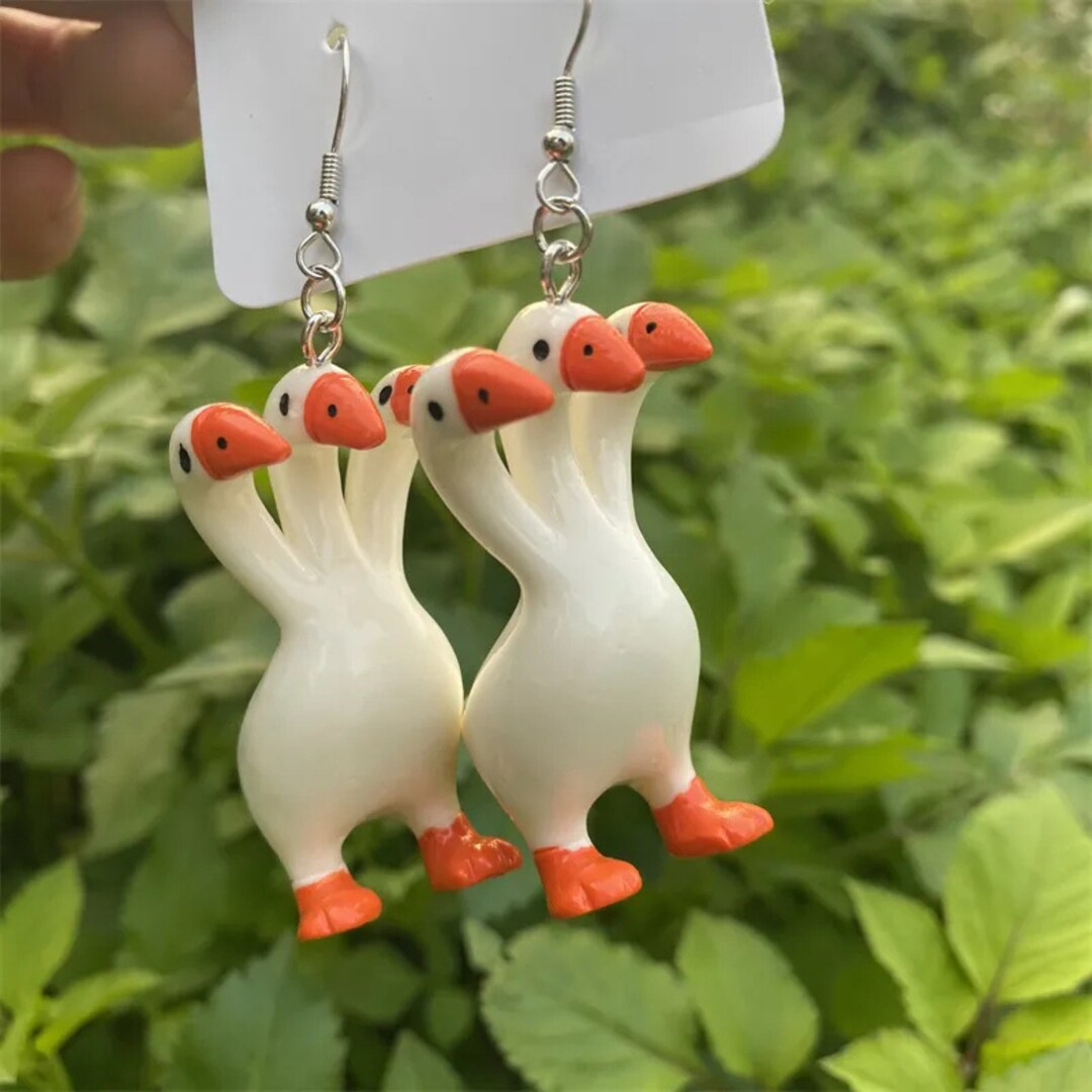3-headed Goose Duck Earrings ORIGINAL ARTIST Earring Loose - Etsy