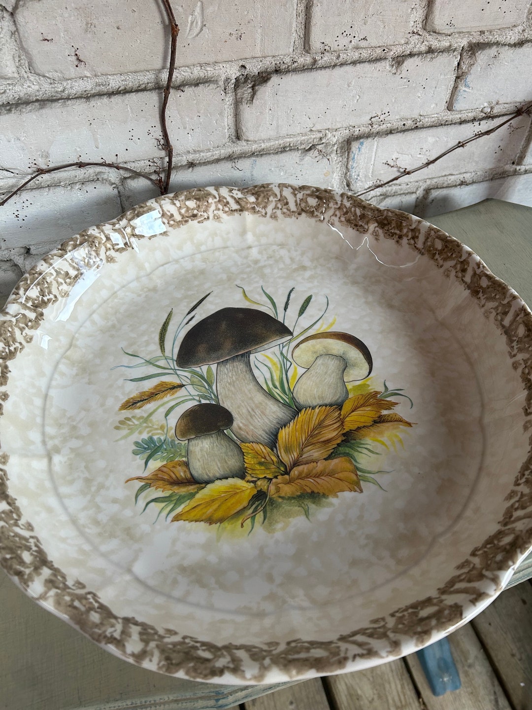 Gorgeous Ceramica Due Torri Mushroom Rice/pasta Serving Dish. Made in ...