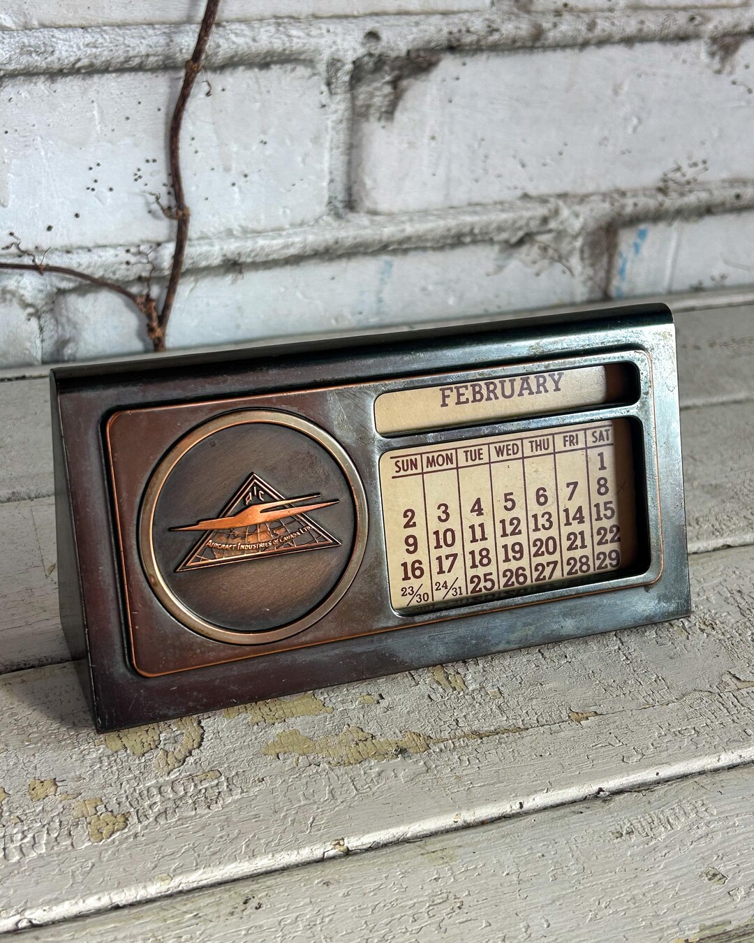 Cool Vintage Perpetual Calendar, Mad Men Style Decor, Metal Calendar ...
