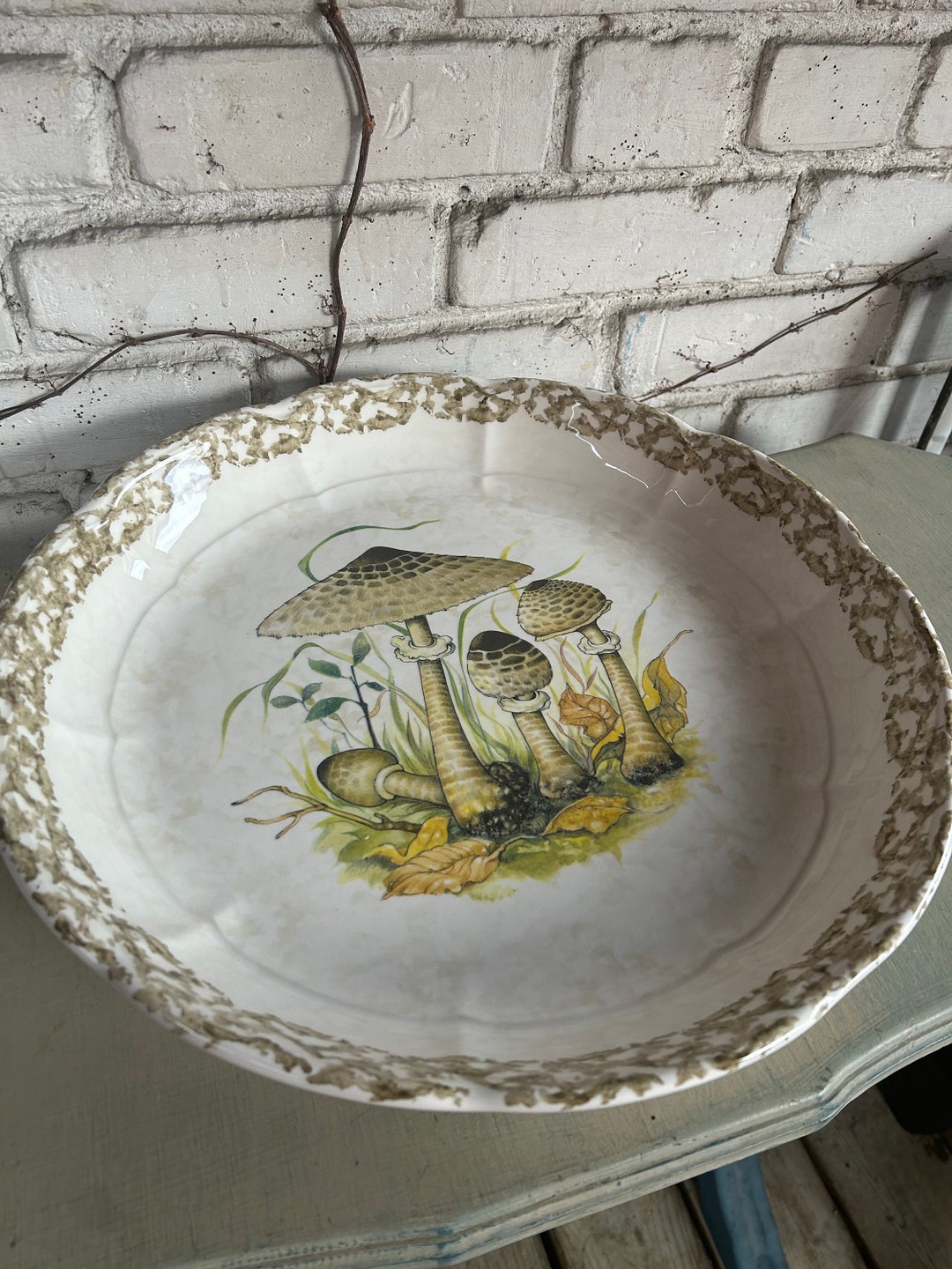 Gorgeous Ceramica Due Torri Mushroom Rice/pasta Serving Dish. Made in ...