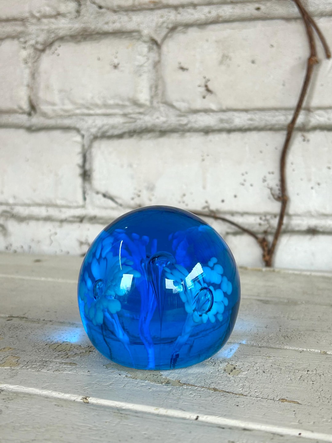 Vintage Altaglass Cobalt Blue Art Glass Paperweight Canadian Made - Etsy