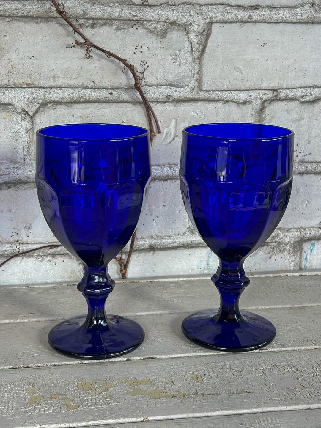 Vintage/retro Libbey Gibraltar Cobalt Blue Water Goblets, Wine Glasses ...