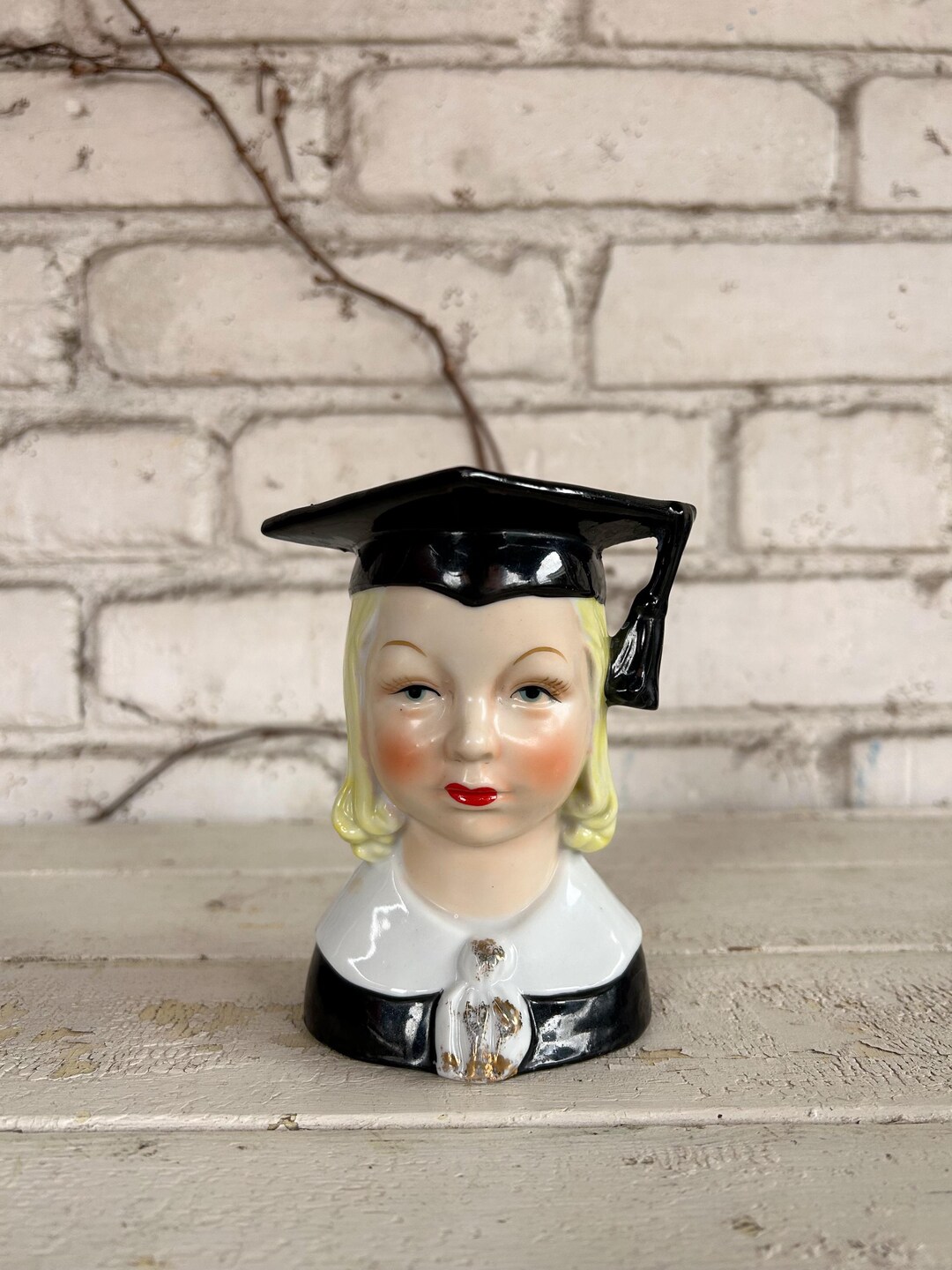 Vintage Graduate Lady Head Vase, Convocation, Graduation Gift ...