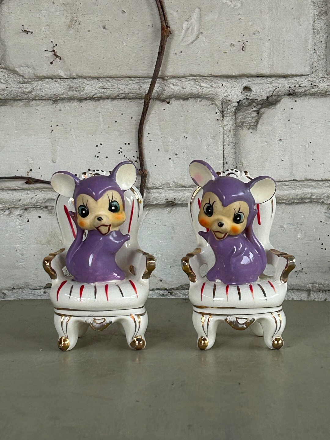Vintage Anthropomorphic Purple Mice Figurines - Etsy
