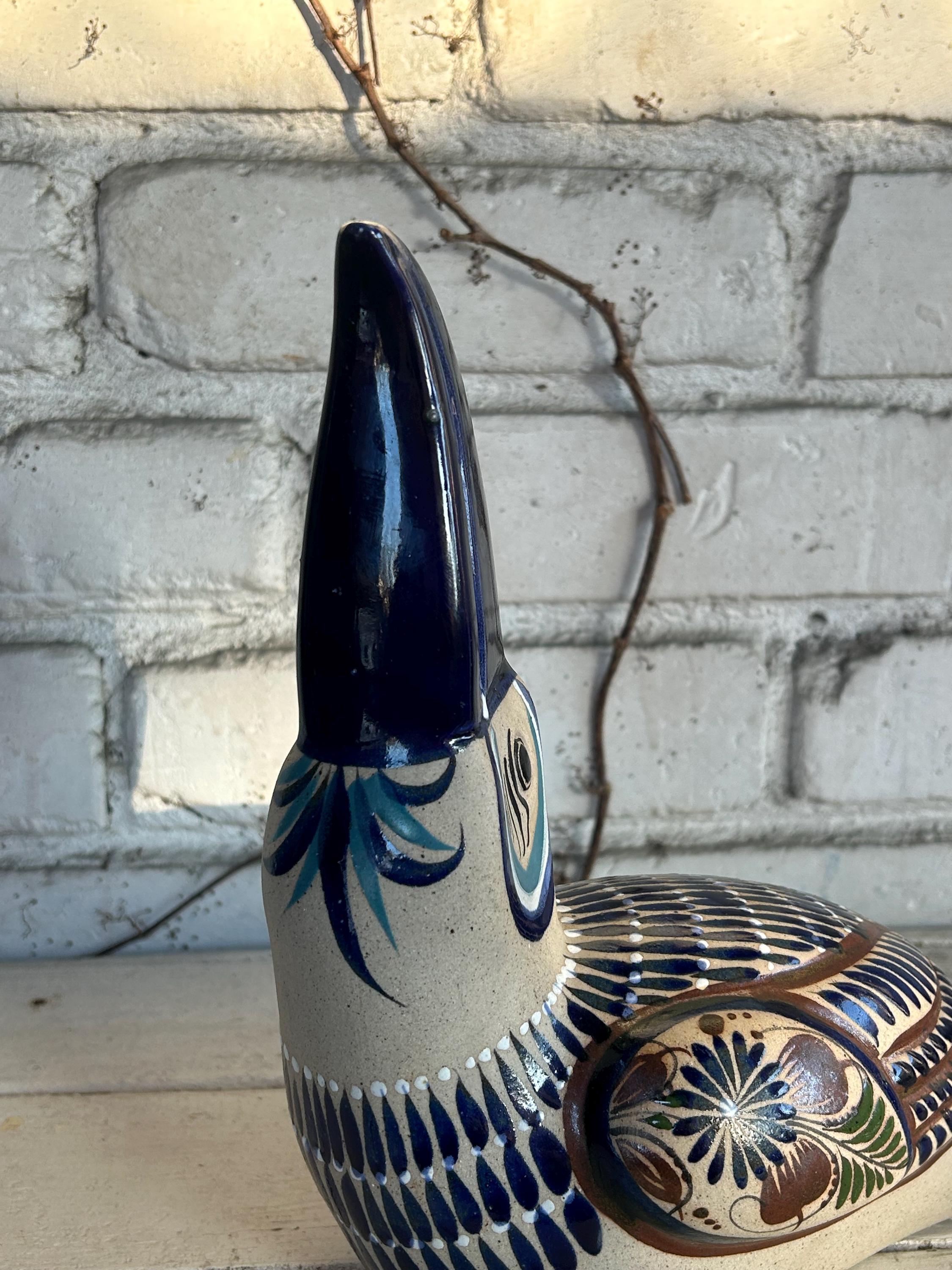 Vintage Tonala Hand Painted Pottery Toucan Bird, Made in Mexico, Folk ...