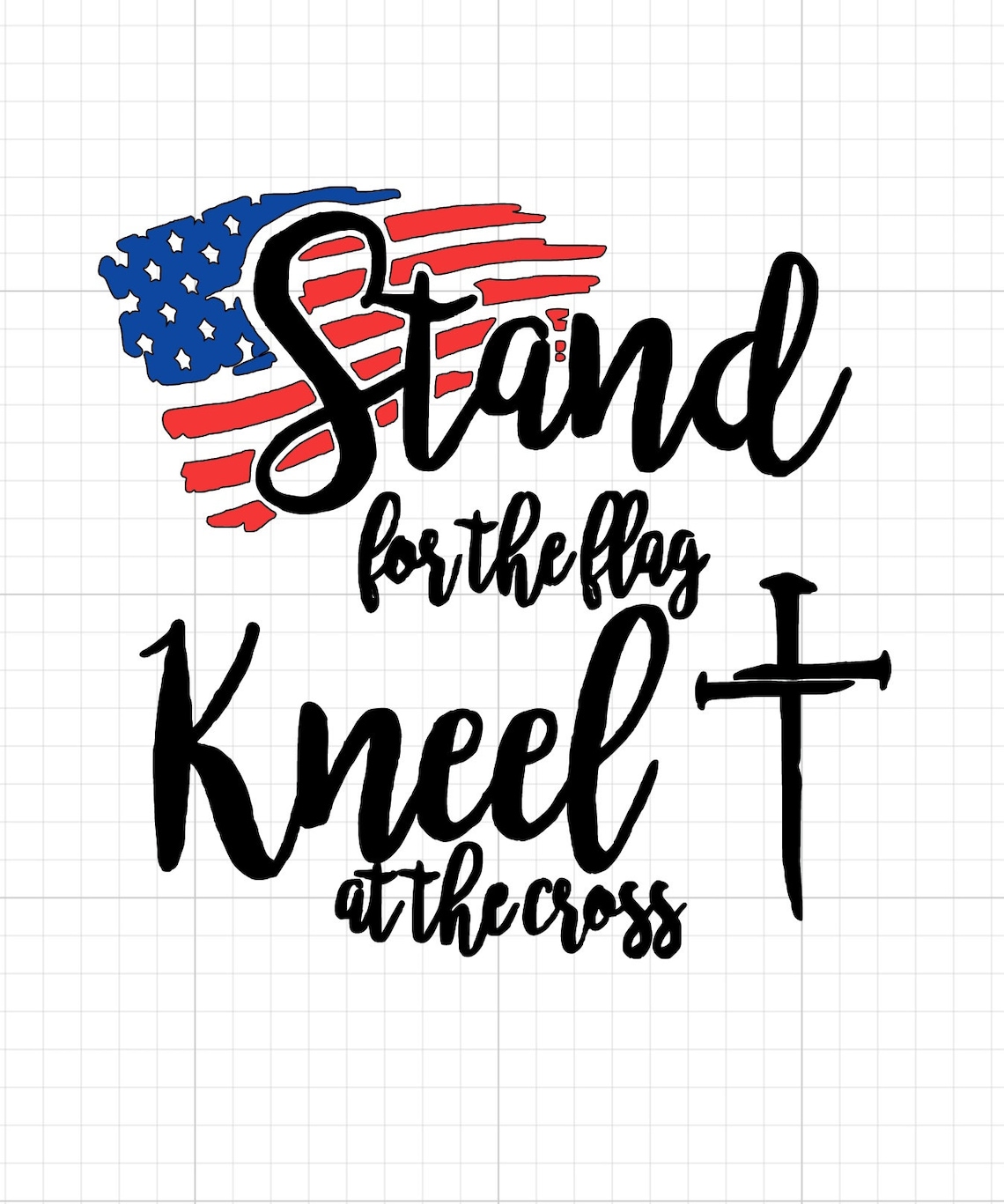 Stand for the Flag Kneel at the Cross American Christian Vinyl Decal ...