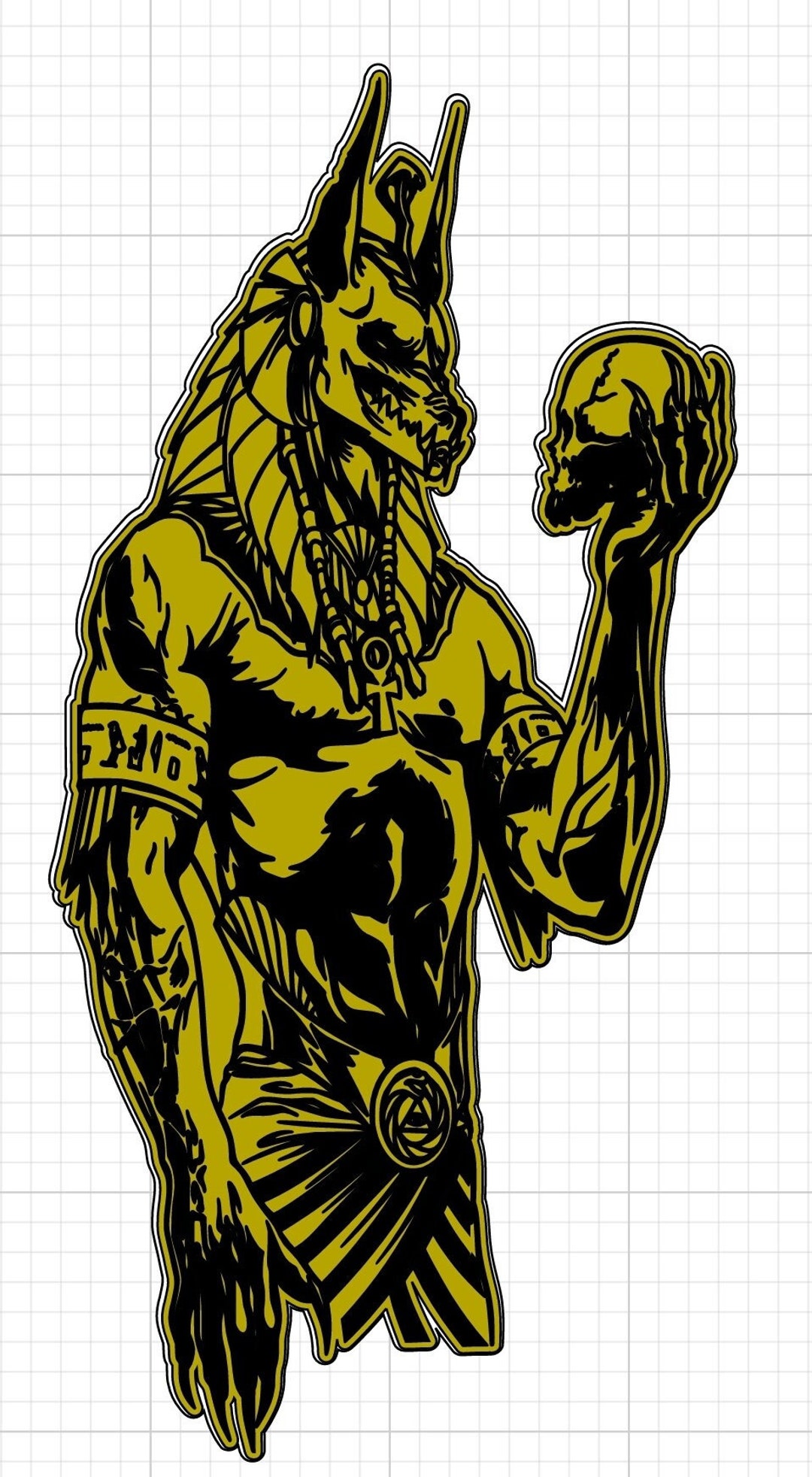 LARGE Anubis God of Death Wall Car Fridge Mirror Vinyl Decal - Etsy