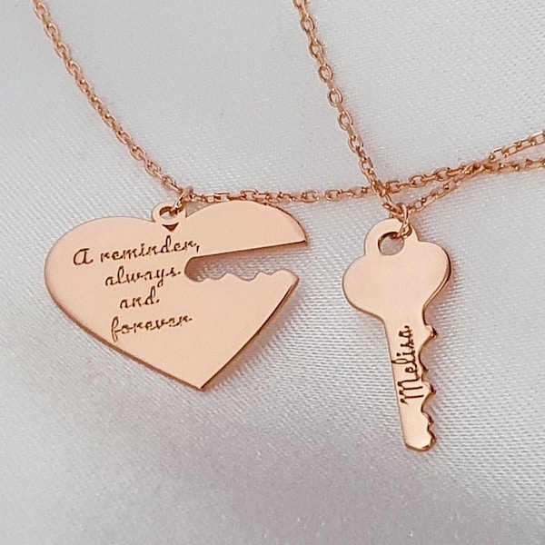 Heart Key Necklace - Etsy