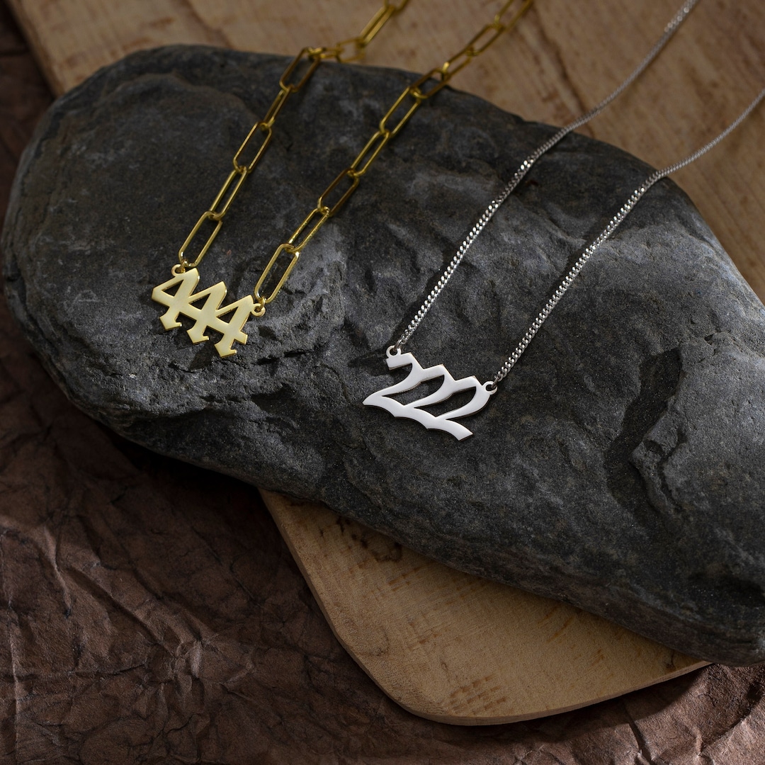 444 Necklace Gold, Angel Numbers Necklace, 222 Lucky Number Jewelry ...