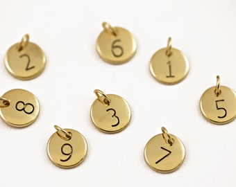 Gold Numbers Charms - Etsy