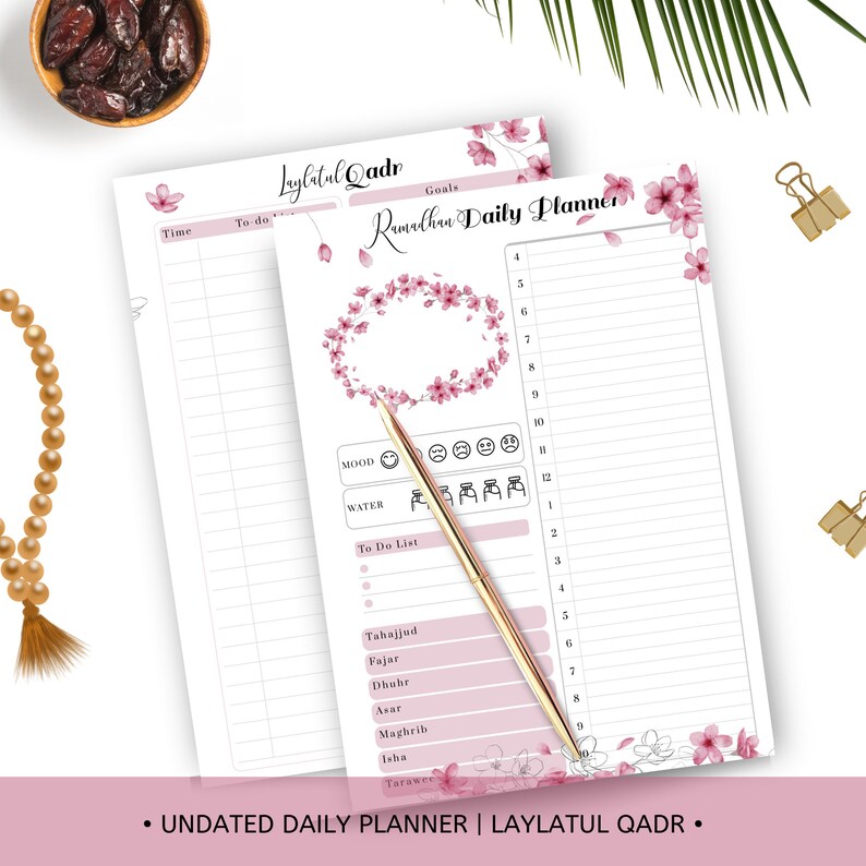 Ramadhan Printable Planner, Daily Organizer, Iftar Planner, Prayer ...