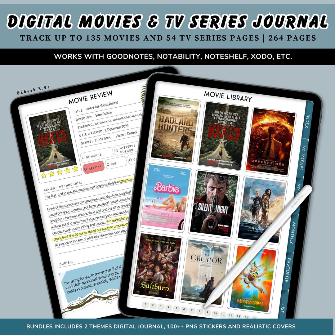 Movies & TV Series Digital Journal, Entertainment Tracker (digital ...