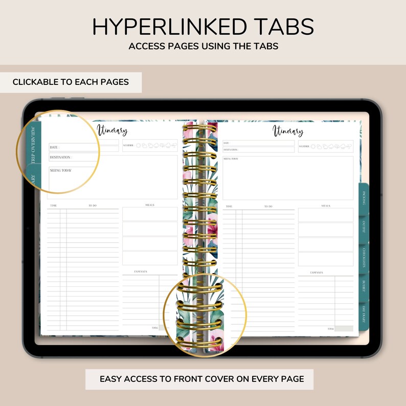 Landscape Digital Notebook With Tabs, Goodnotes Notebook, Travel ...