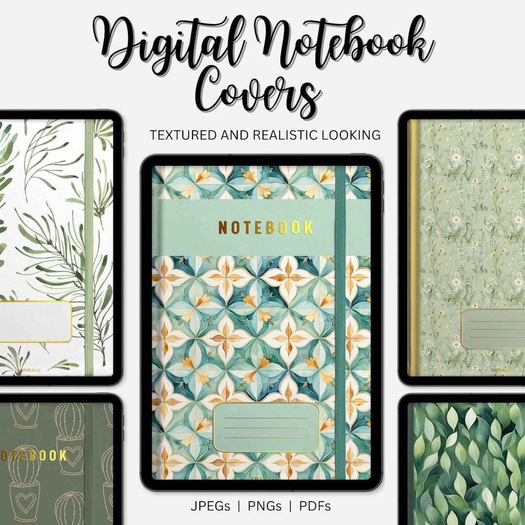 2025 Realistic Digital Notebook Cover, Digital Planner Cover, Daily ...