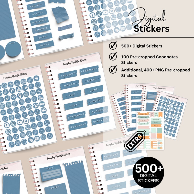 Landscape Digital Notebook With Tabs, Goodnotes Notebook, Travel ...
