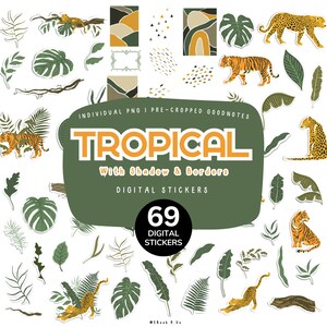 Digital Sticker, Goodnotes Sticker, Tropical Digital Stickers, Sticker ...