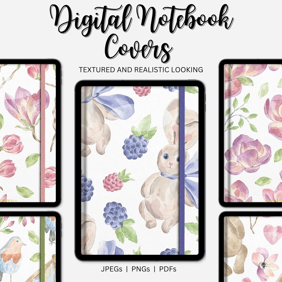 Realistic Digital Notebook Cover, Digital Notebook Cover Sets, Daily ...