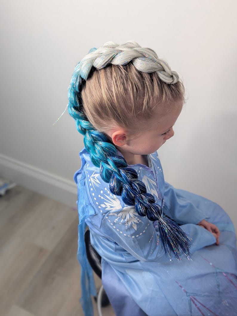 Synthetic Clip in Hair Accessory 3D Braids Extensions Frozen Elsa - Etsy
