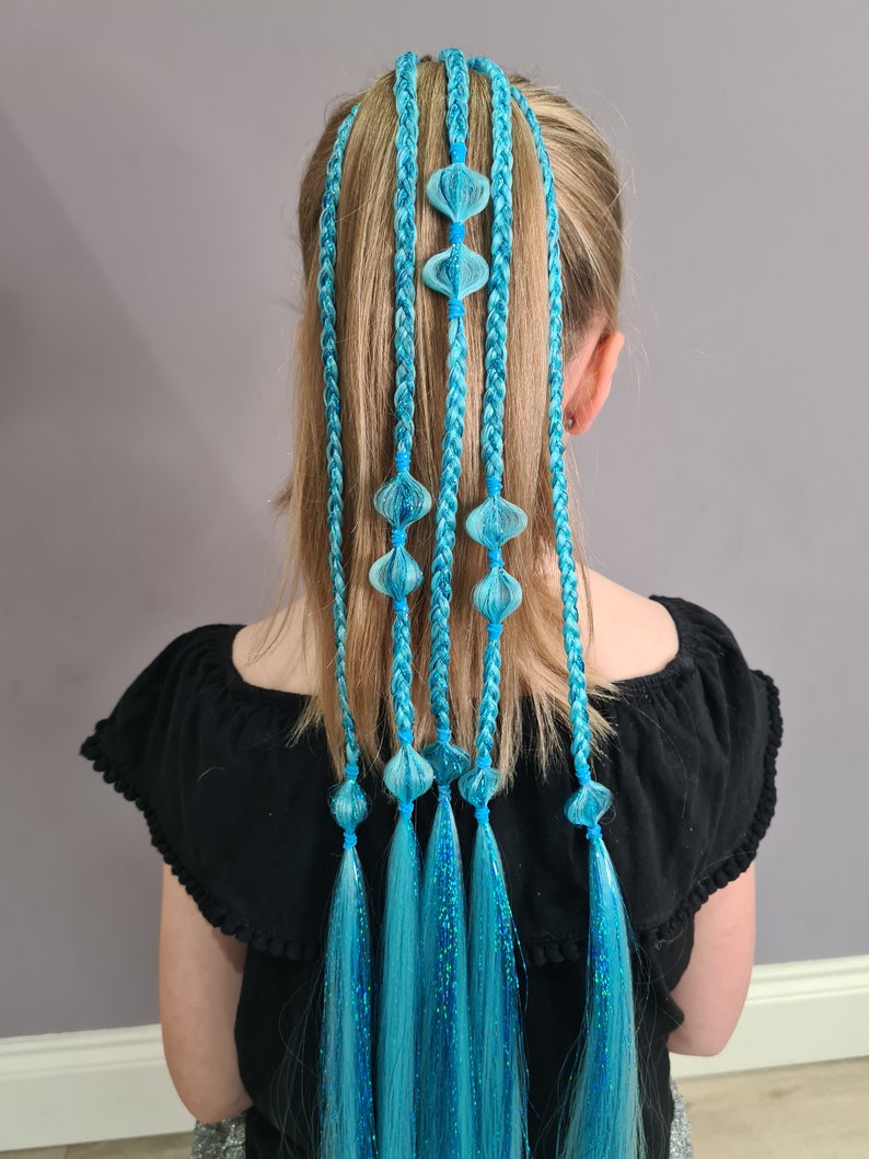 Soft Colourful Synthetic Tinsel Glitter Hair Braided Ponytail Extension ...