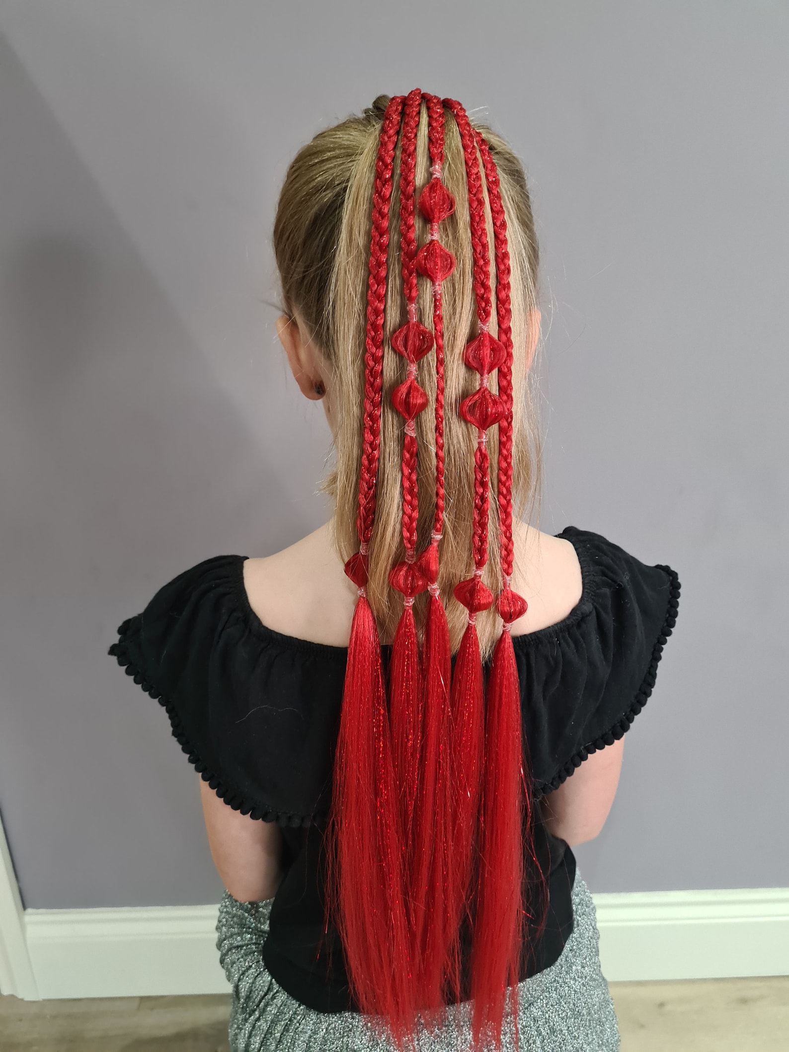 Soft Colourful Synthetic Tinsel Glitter Hair Braided Ponytail Extension ...
