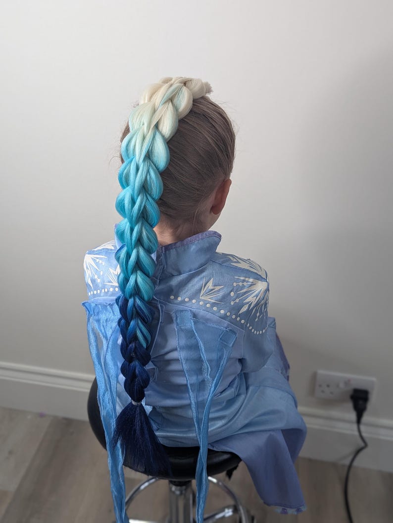 Synthetic Clip in Hair Accessory 3D Braids Extensions Frozen Elsa - Etsy