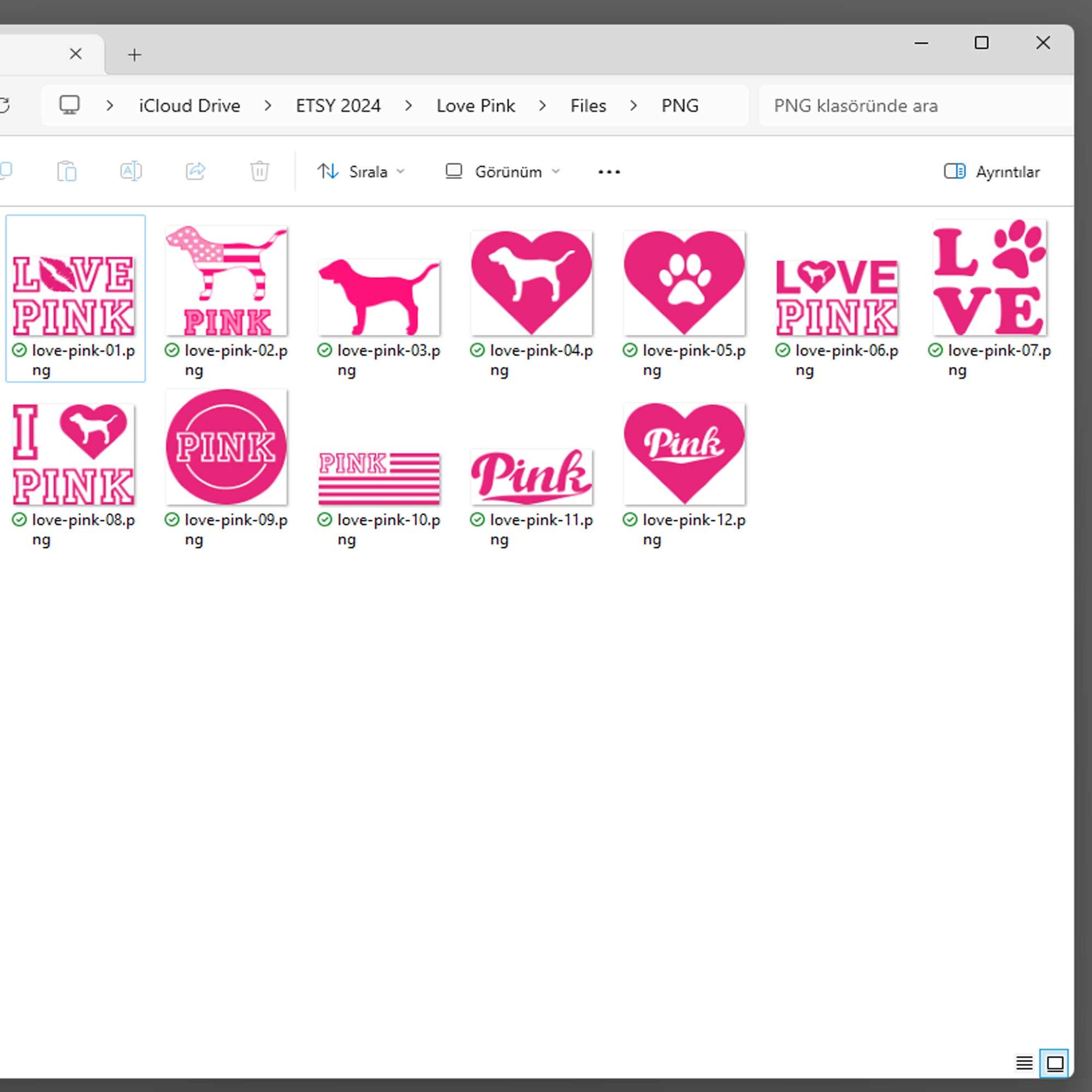 Love Pink SVG Bundle, Cutting File, Cricut, Laser Engrave, PNG, DXF, Ai ...