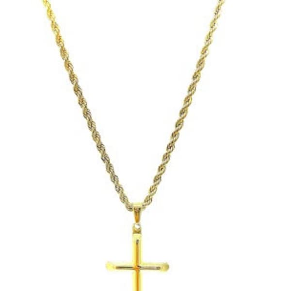 24k Cross Gold Pendant - Etsy
