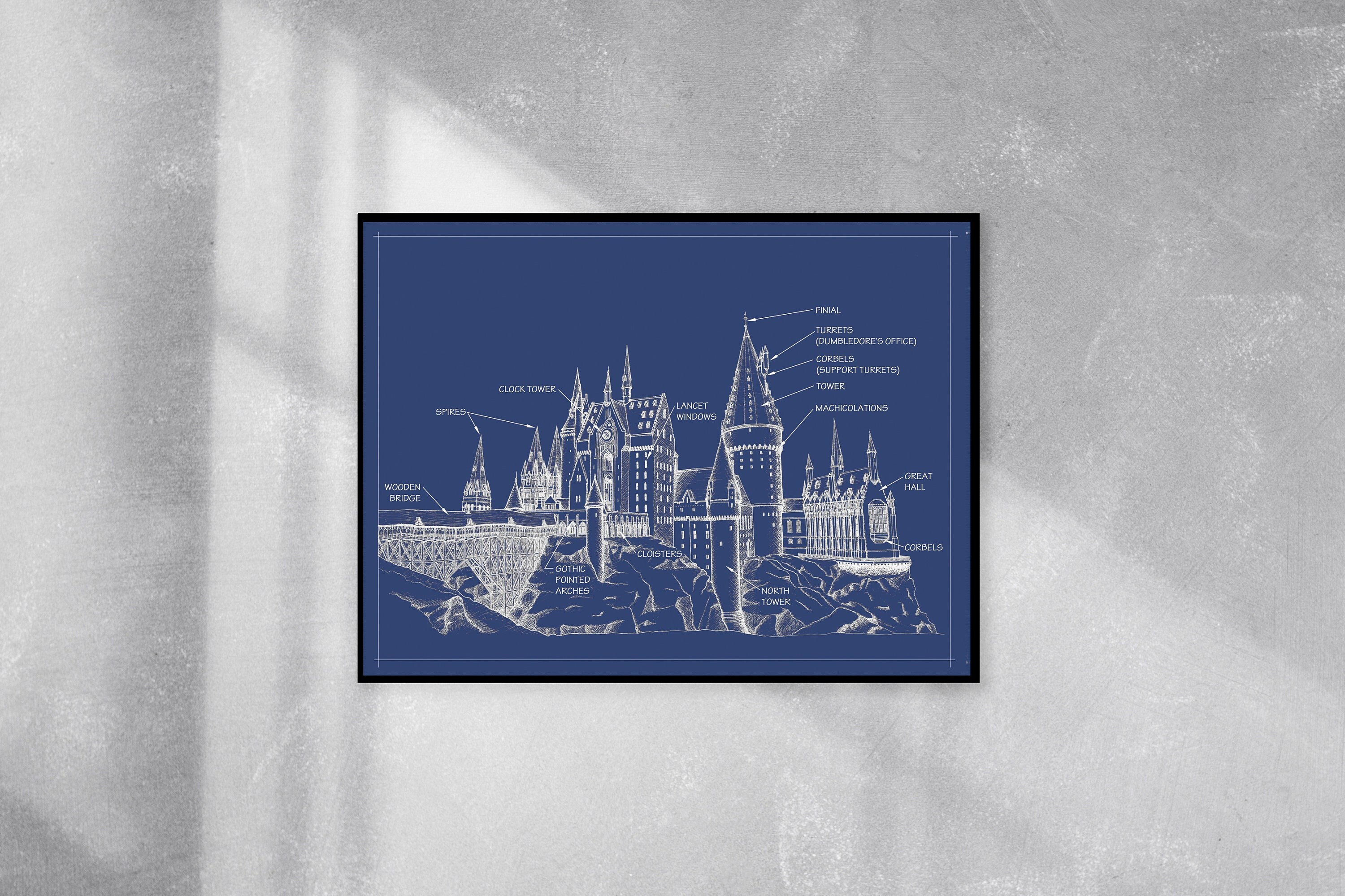 Wizarding Inspired Castle Blueprint Poster INSTANT DOWNLOAD - Etsy Canada