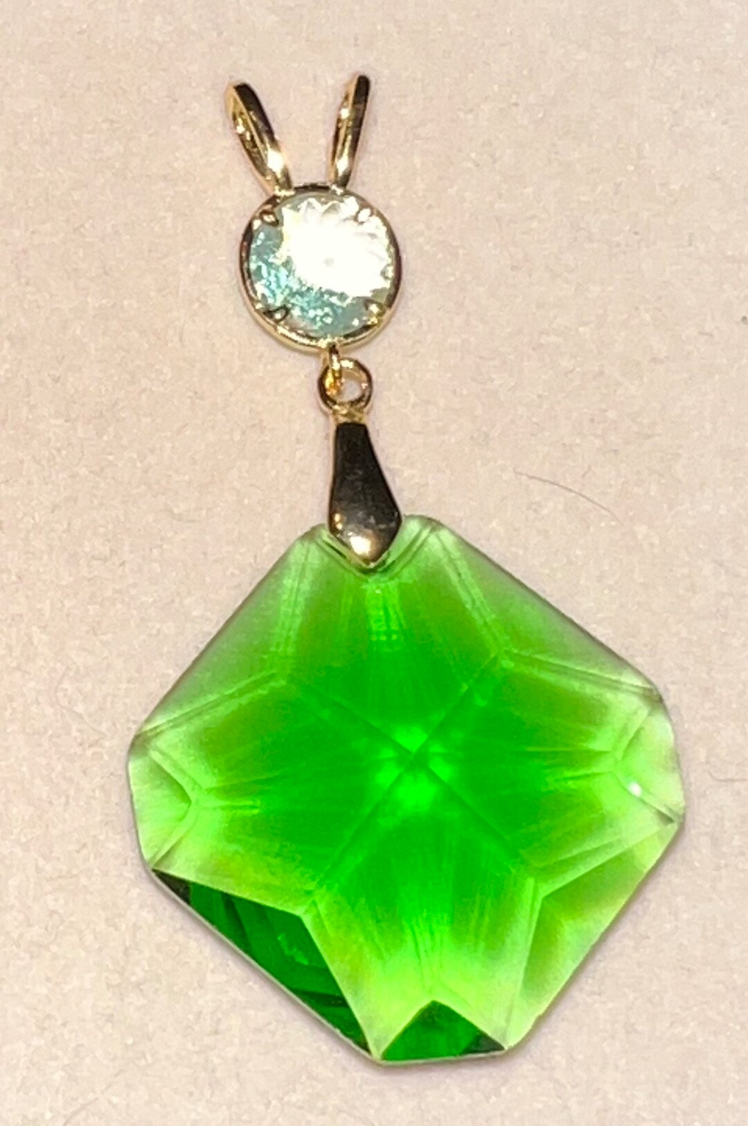 Bright Emerald Green Shift Andara Crystal Magician Stone - Etsy