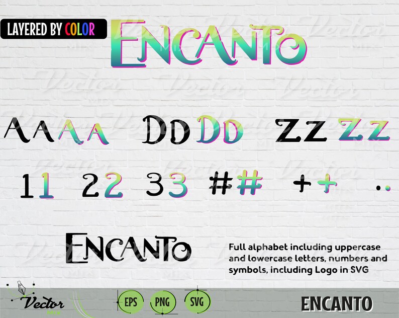 Encanto Font svg Encanto Letters Svg Encanto Alphabet PNG | Etsy Schweiz