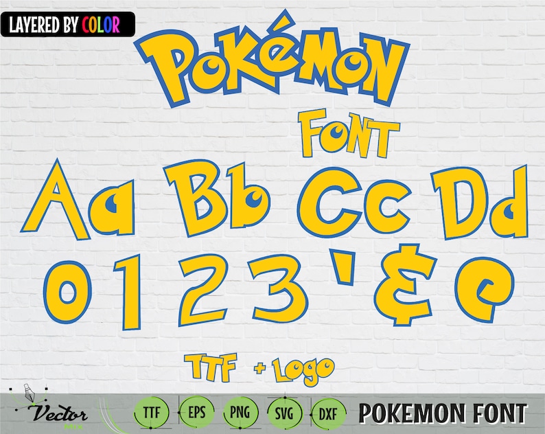 Pokemon Font TTF Pokemon Letras Svg Pokemon Alfabeto PNG - Etsy España