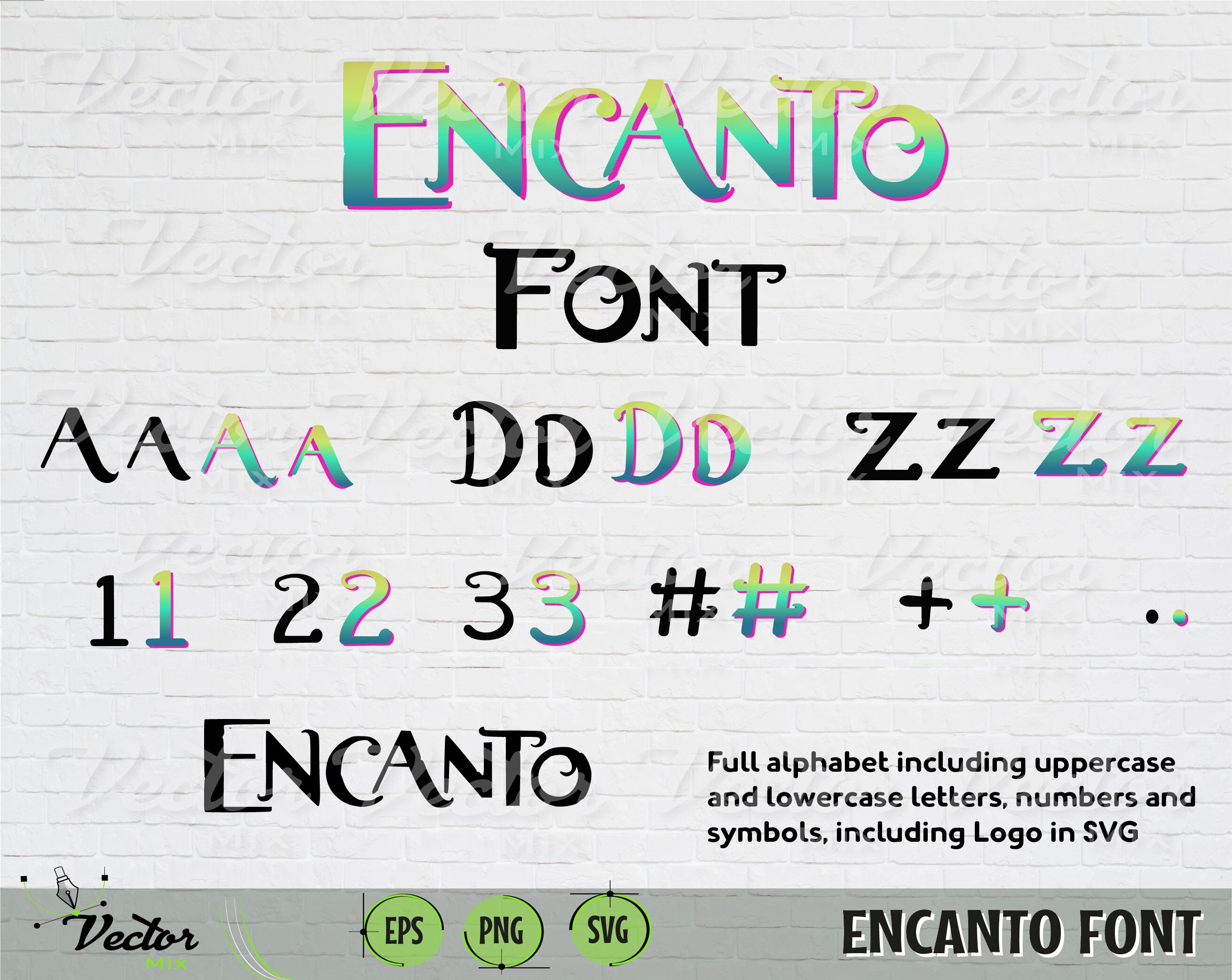 Encanto Font TTF Encanto Letters Svg Encanto Alphabet PNG - Etsy Sweden