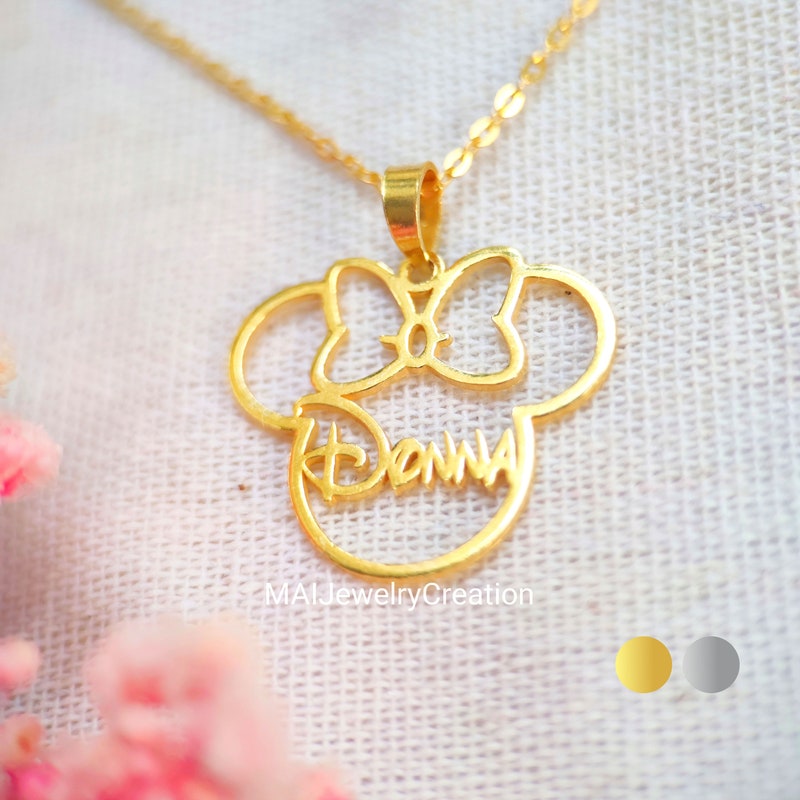 Minnie Mouse Name Necklace - Etsy