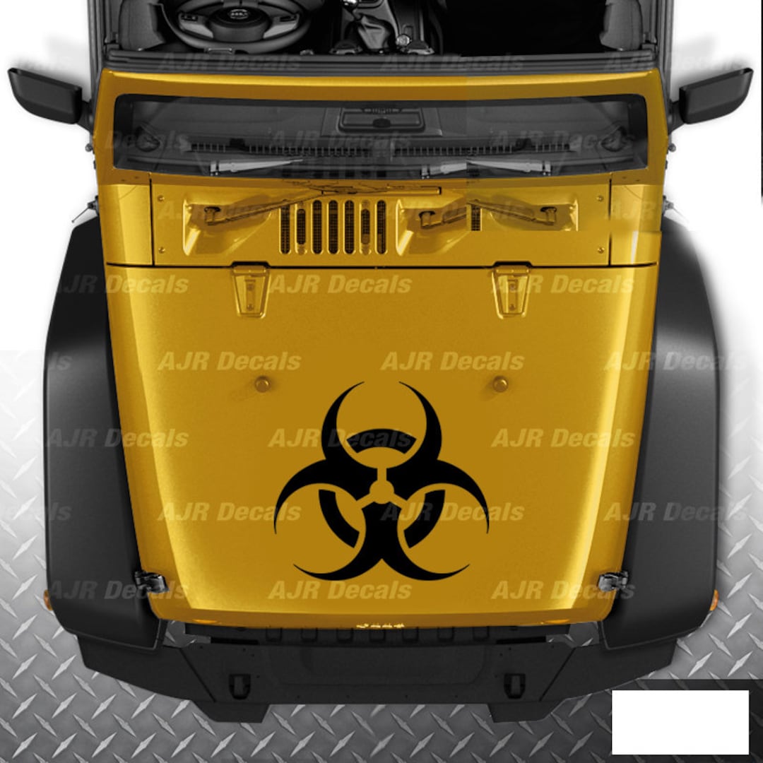 Biohazard Decals Fits Jeep Wrangler Hood Sticker Vinyl in 6 Colors (1 ...