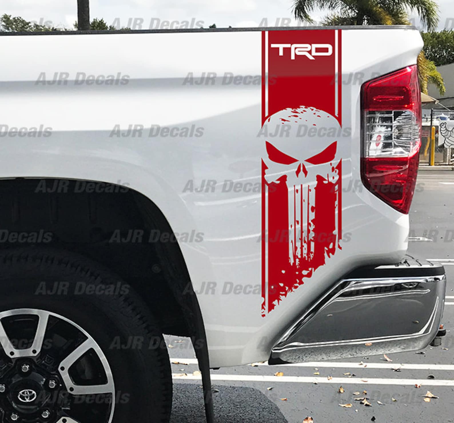 TRD Punisher Edition Skull in Vertical Stripes Fits Toyota Tundra ...